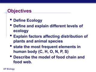 The principle of ecology for biology students | PPT