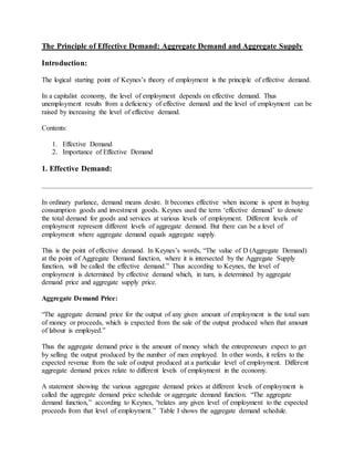 Keynes' Theory of Effective Demand Explained | PDF