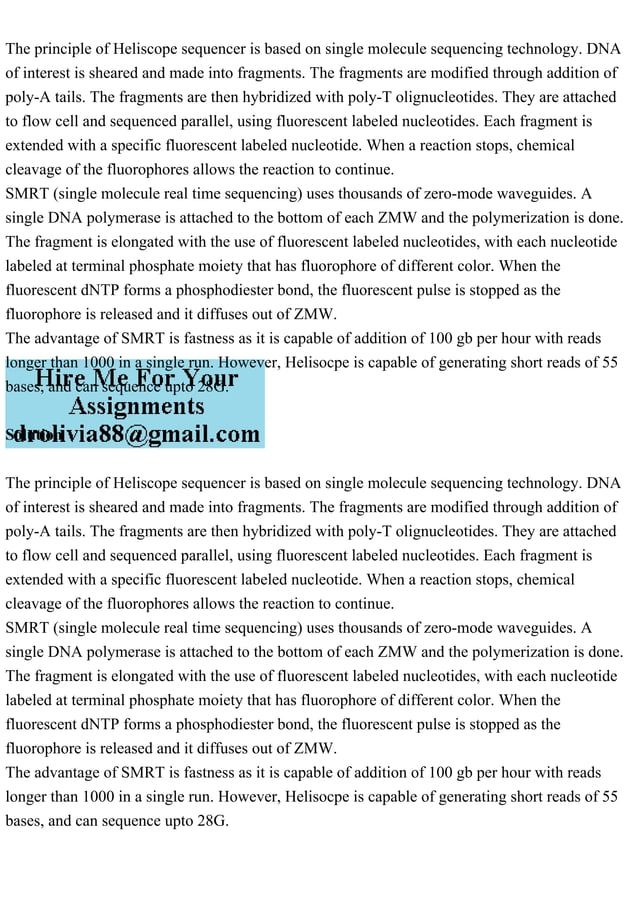 The principle of Heliscope sequencer is based on single molecule seq.pdf