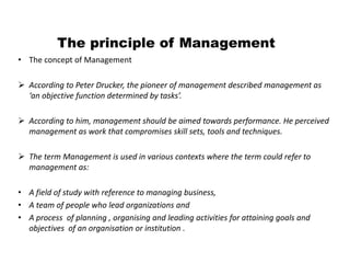 The principle of management | PPTX