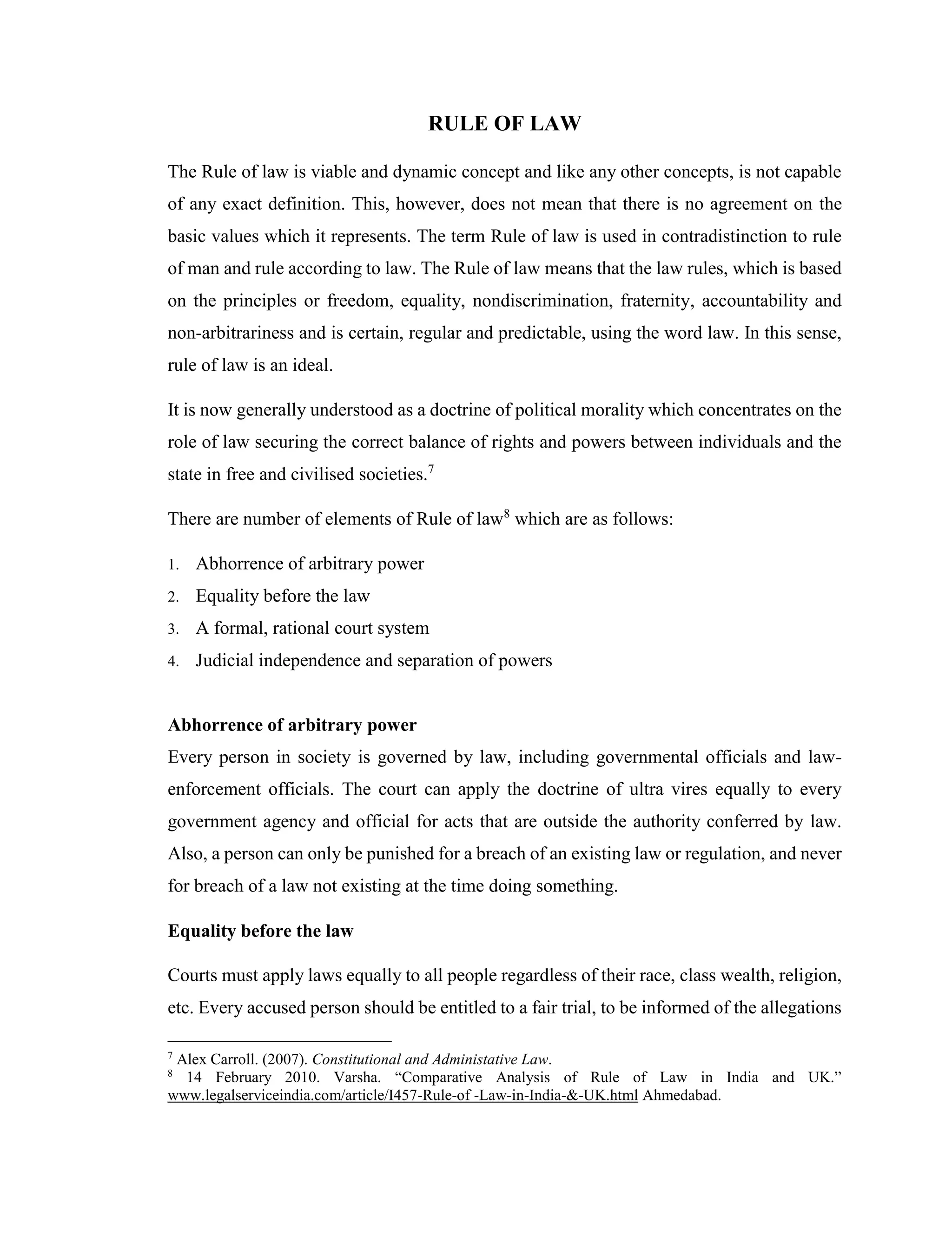 The Principle of Rule of Law and Islamic Jurisprudence | PDF