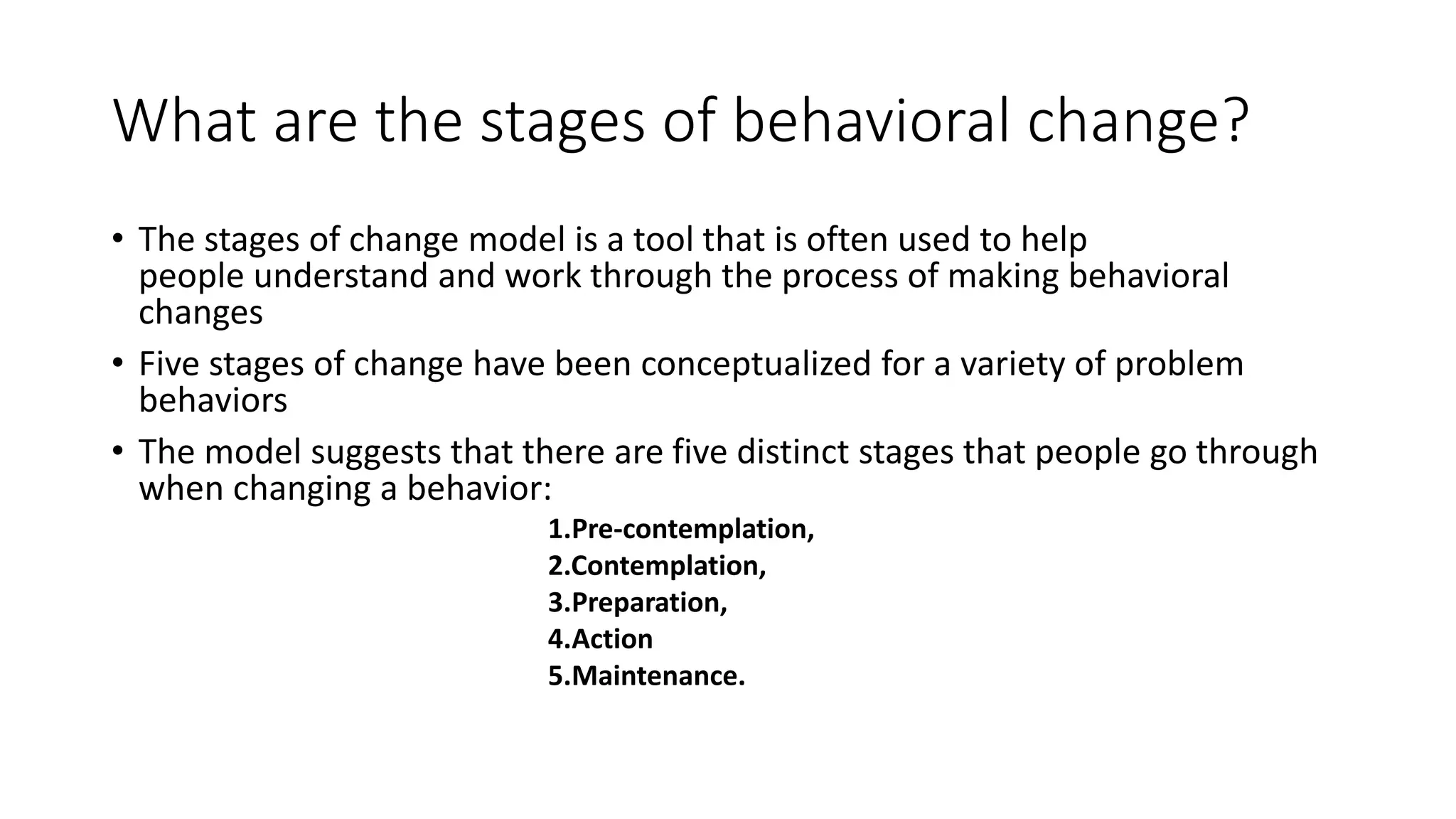 The principles of behavior change social and behavioral science | PDF