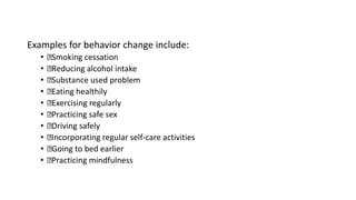 The principles of behavior change social and behavioral science | PDF