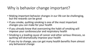 The principles of behavior change social and behavioral science | PDF