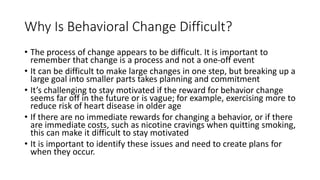 The principles of behavior change social and behavioral science | PDF