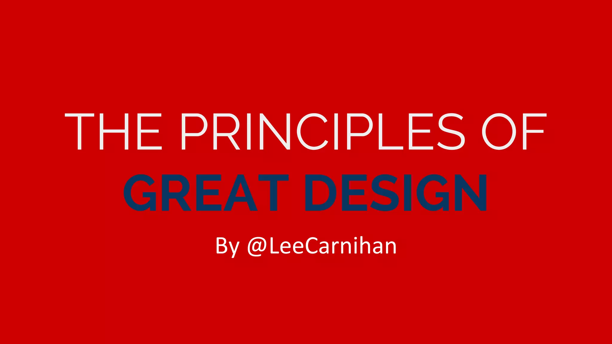 The Principles of Great Design | PDF