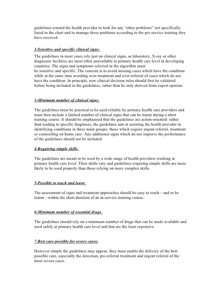 The principles of imci