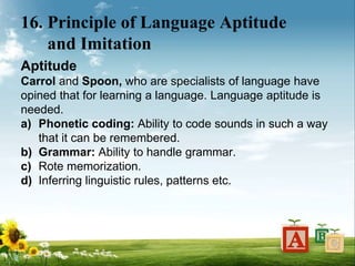 The principles of language learning | PPTX