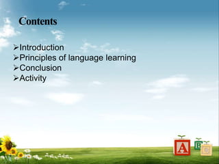 The principles of language learning | PPTX