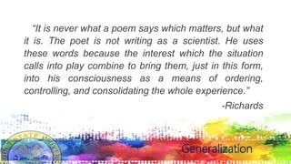 The principles of literary criticism by i. a. richards analysis of the ...