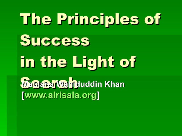 The Principles Of Success In The Light Of The Seerah! | PPT