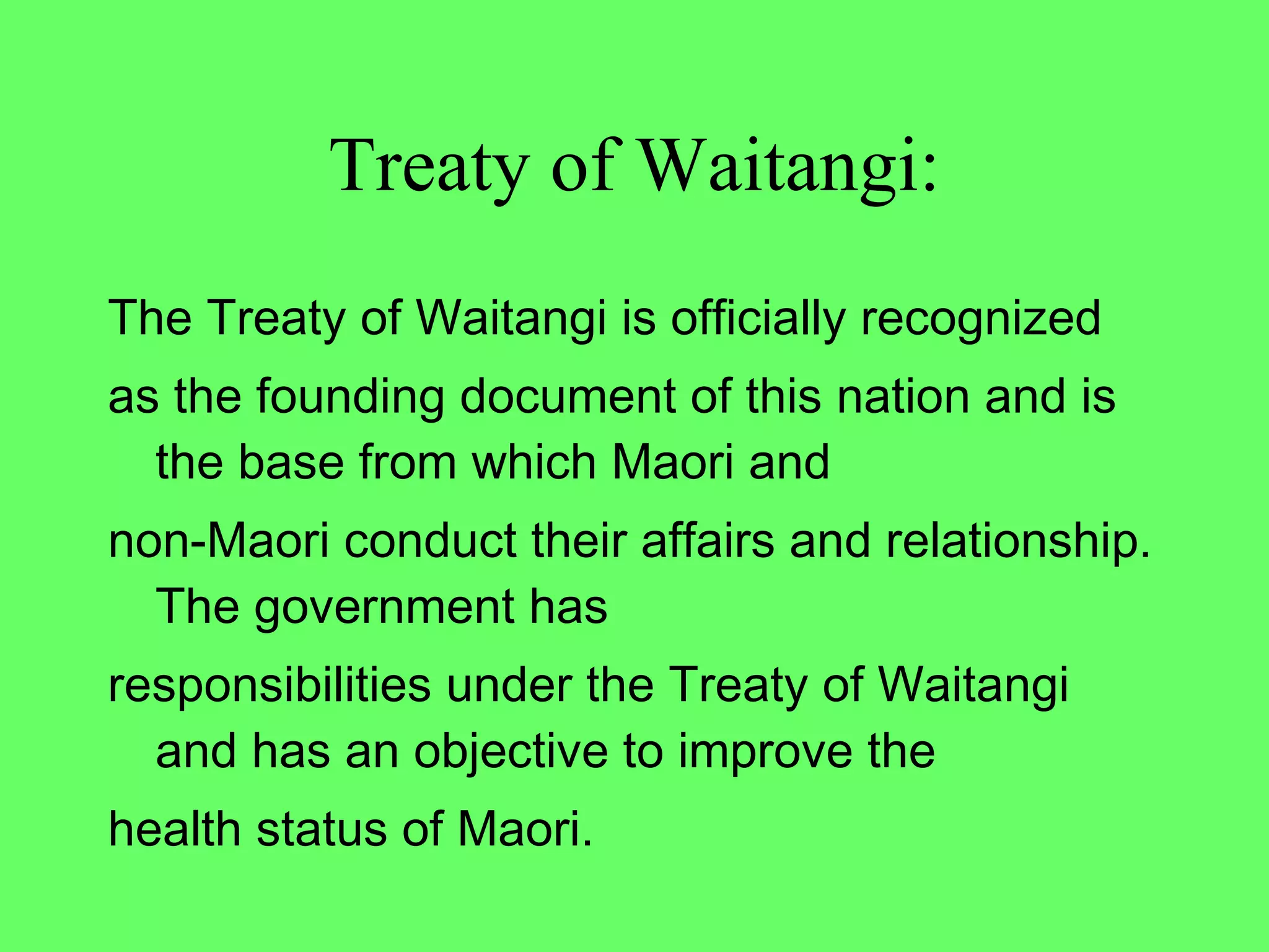 The Principles Of The Treaty Of Waitangi | PPT | Mental Health ...