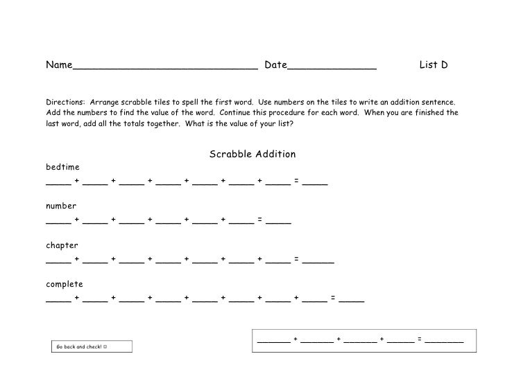 The Printer 5 4 Spelling Scrabble Addition
