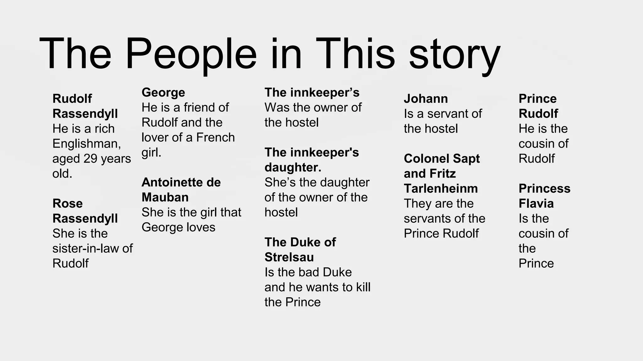 The prisoner of Zenda (Alicia) | PPTX