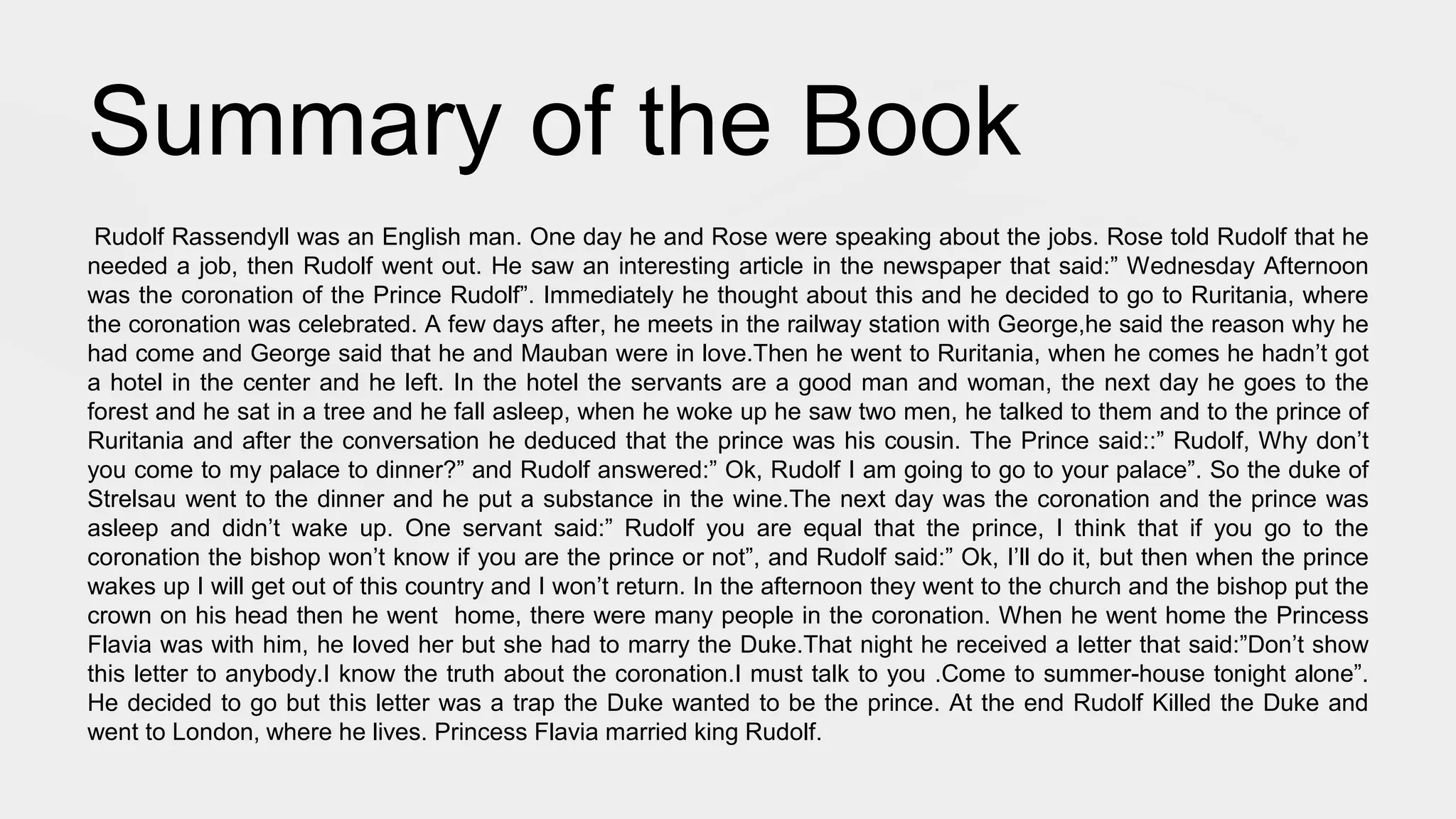 The prisoner of Zenda (Alicia) | PPTX