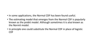 The probit model | PPTX