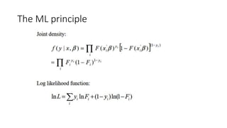The probit model | PPTX