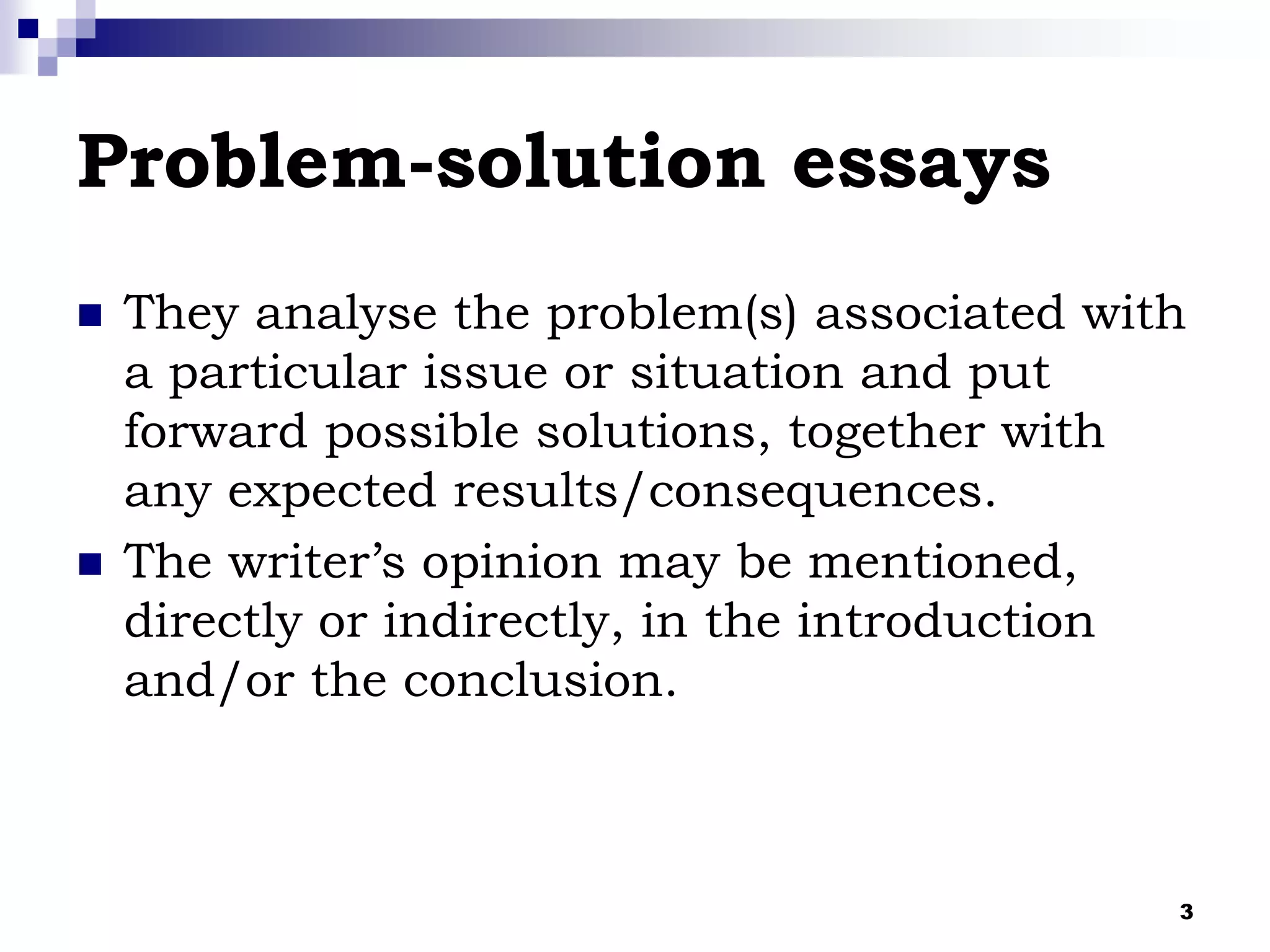 The problem solution essay | PPT | Free Download