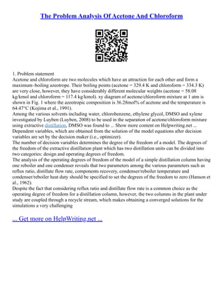 Chloroform Acetone Phase Diagram 🎉 Acetone Phase Diagram.