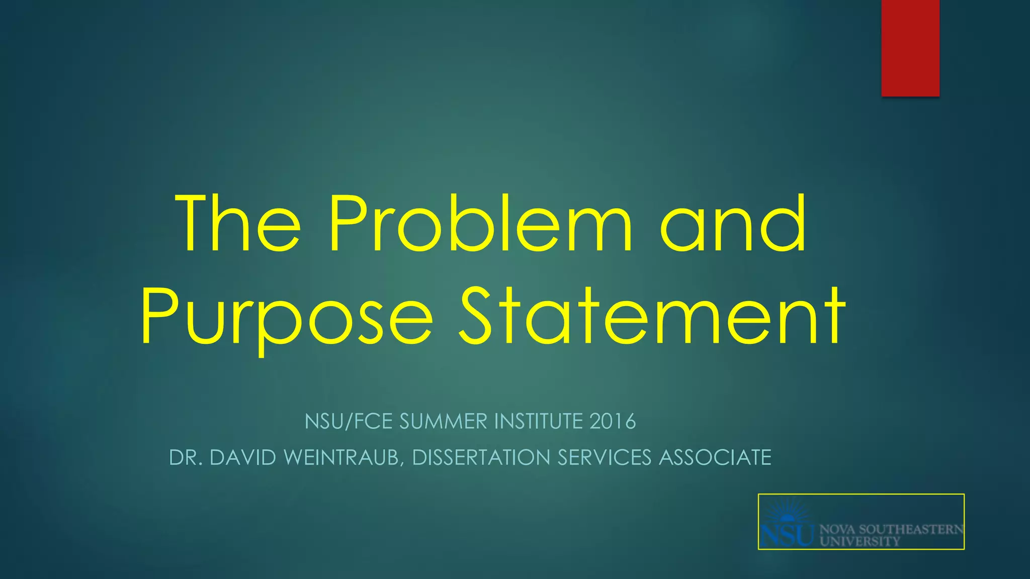 The problem and purpose statement | PDF