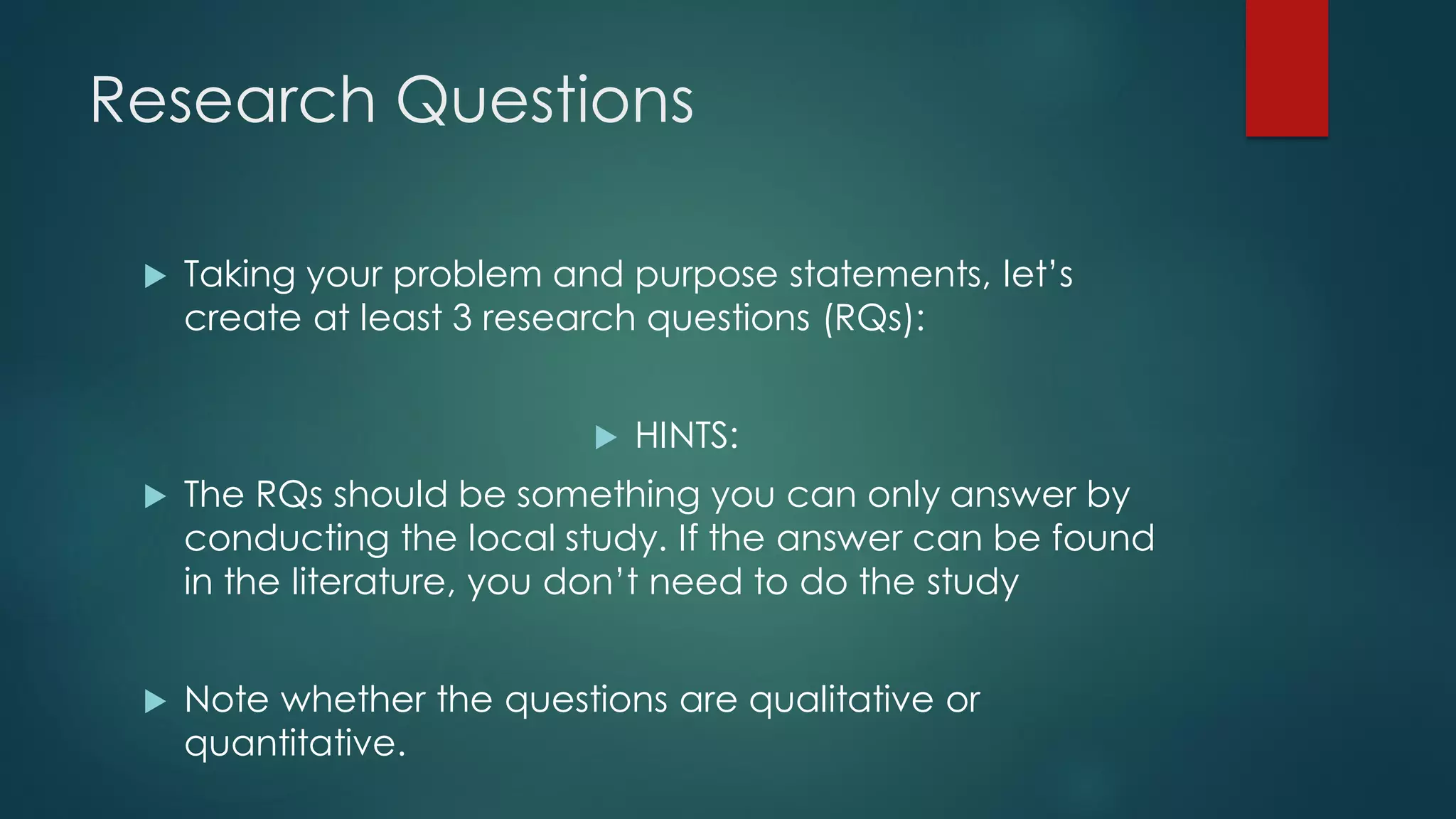 The problem and purpose statement | PDF