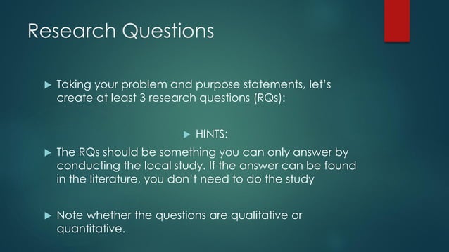 The problem and purpose statement | PDF