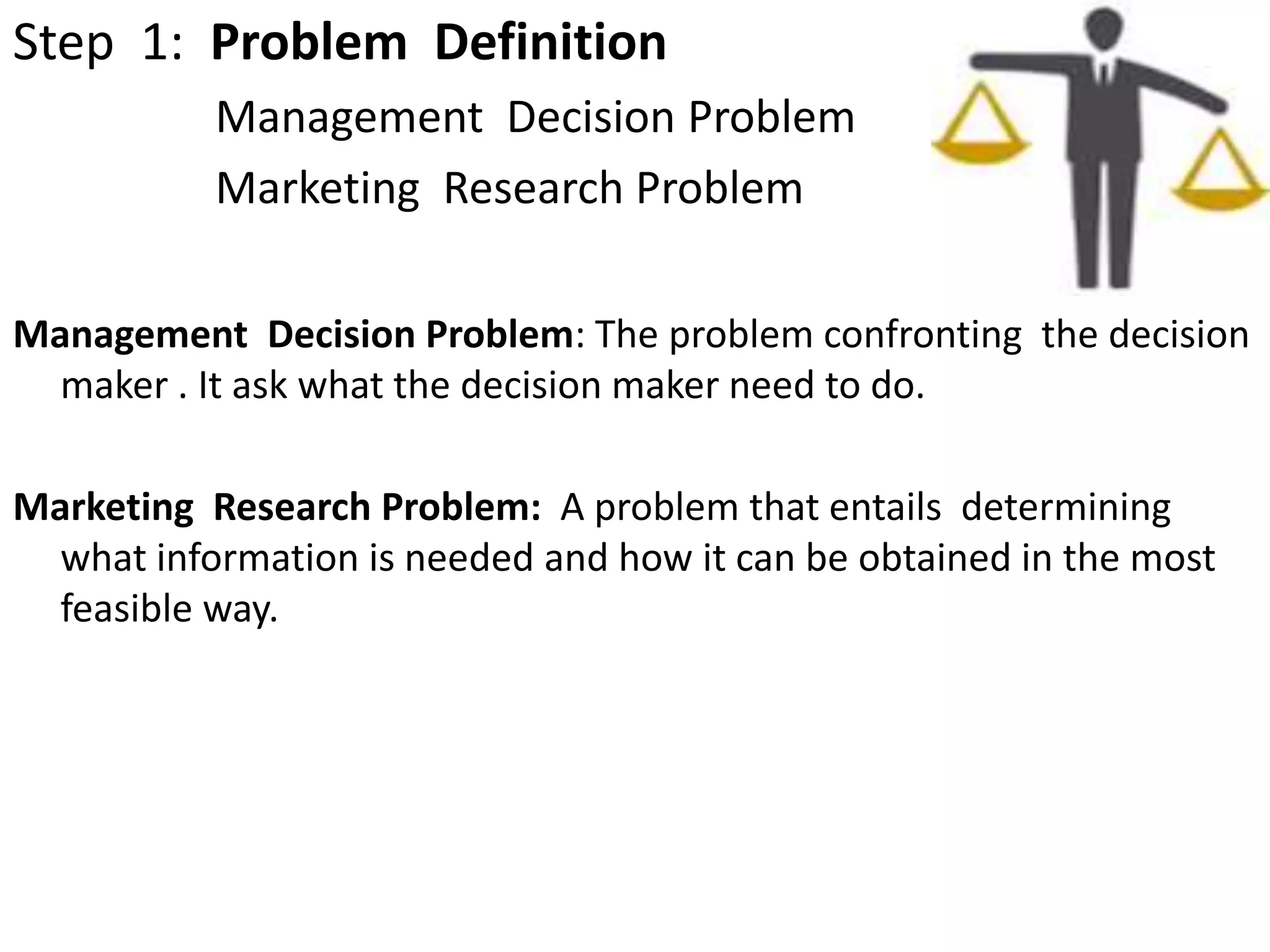 The problem definition process for marketing research problem | PPTX