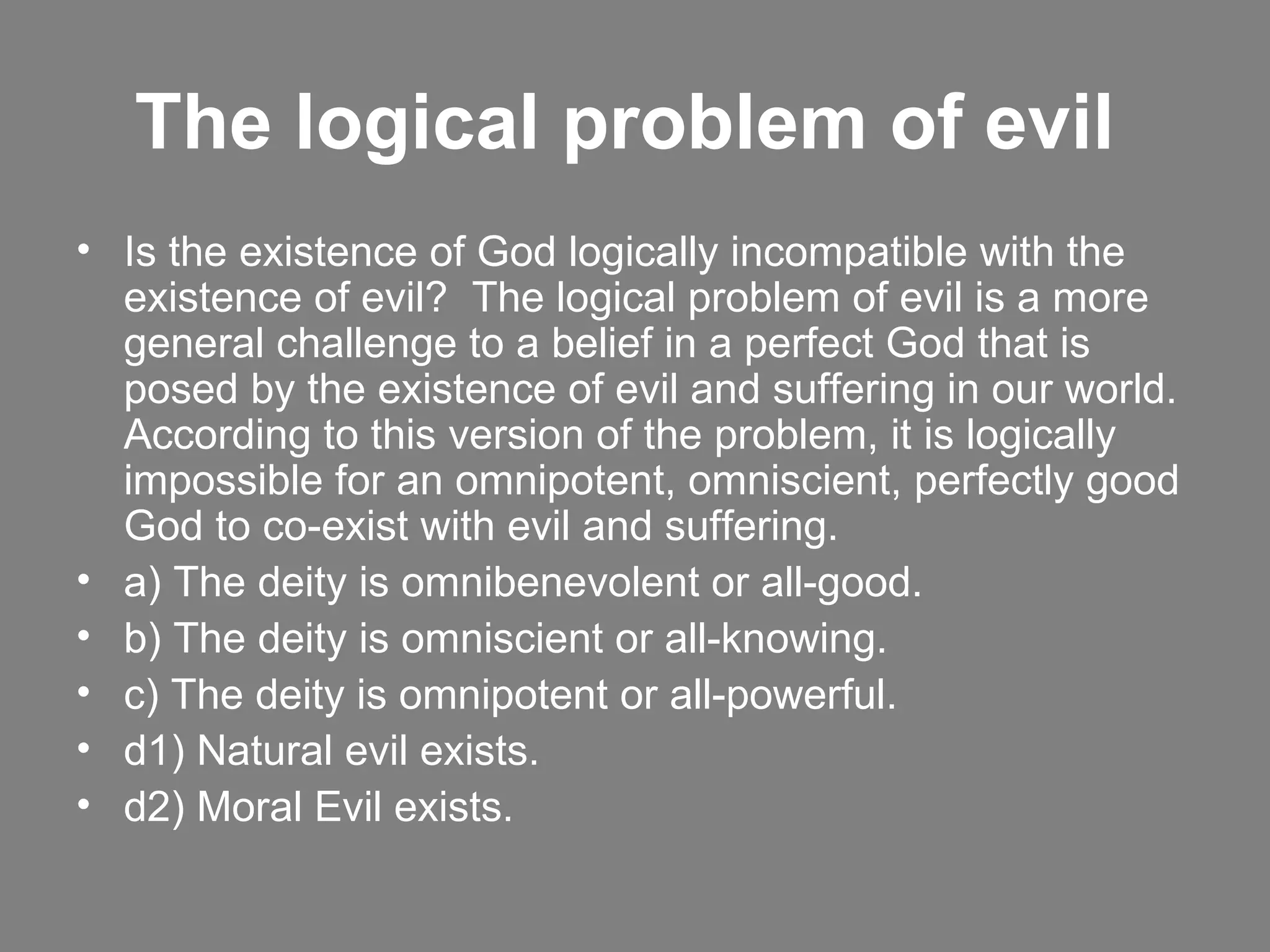 The Problem of Evil | PPT