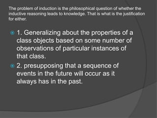 The problem of induction of David Hume | PPTX