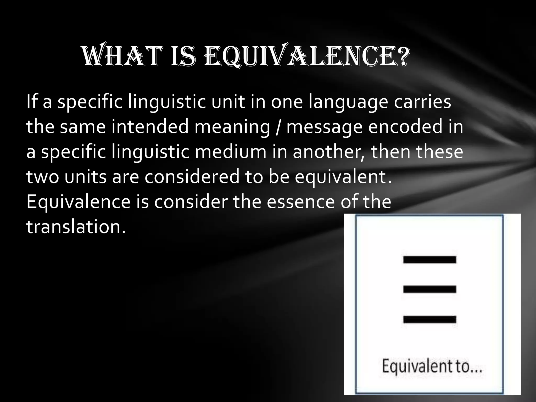 The problem of non equivalence | PPTX