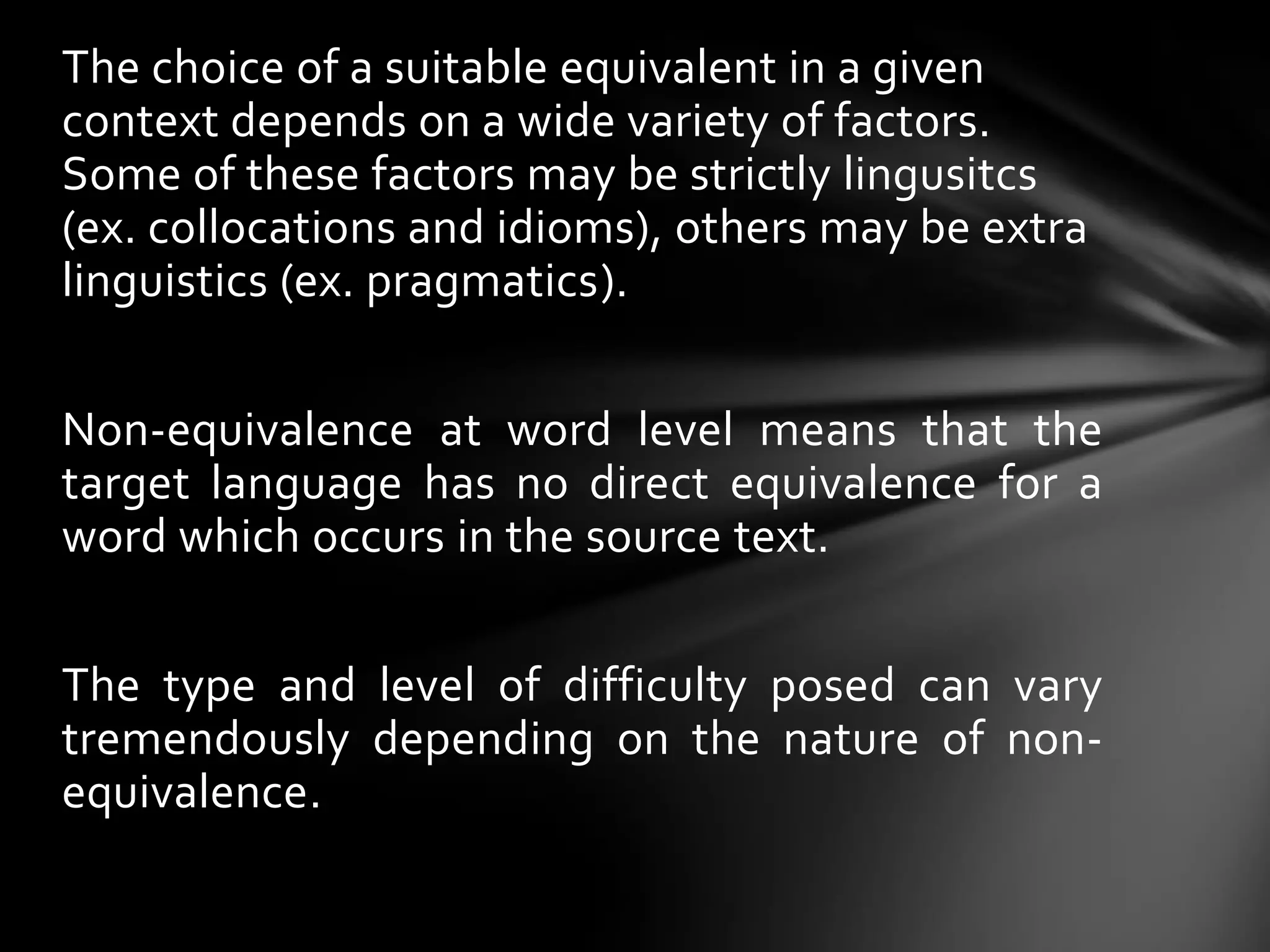 The problem of non equivalence | PPTX