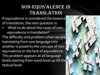 The problem of non equivalence | PPTX