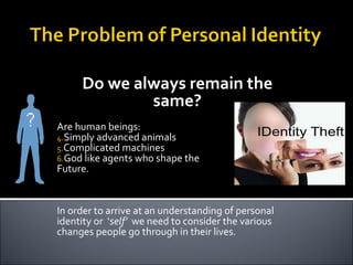 The Problem Of Personal Identity | PPT