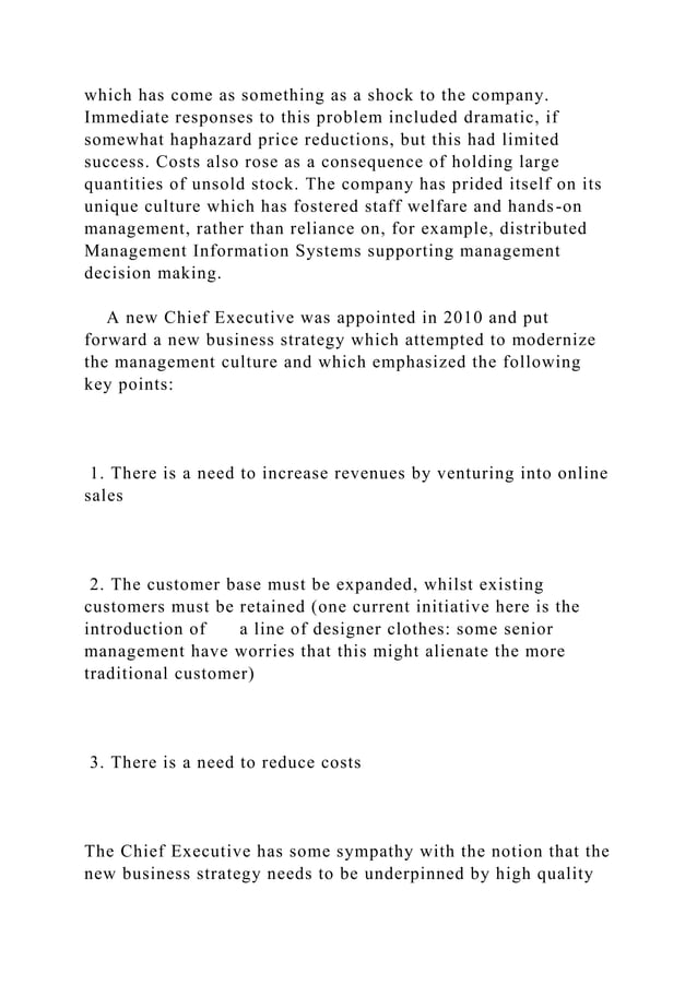 THE PROBLEM SCENARIOWoolsmorth is a large retail company speci.docx