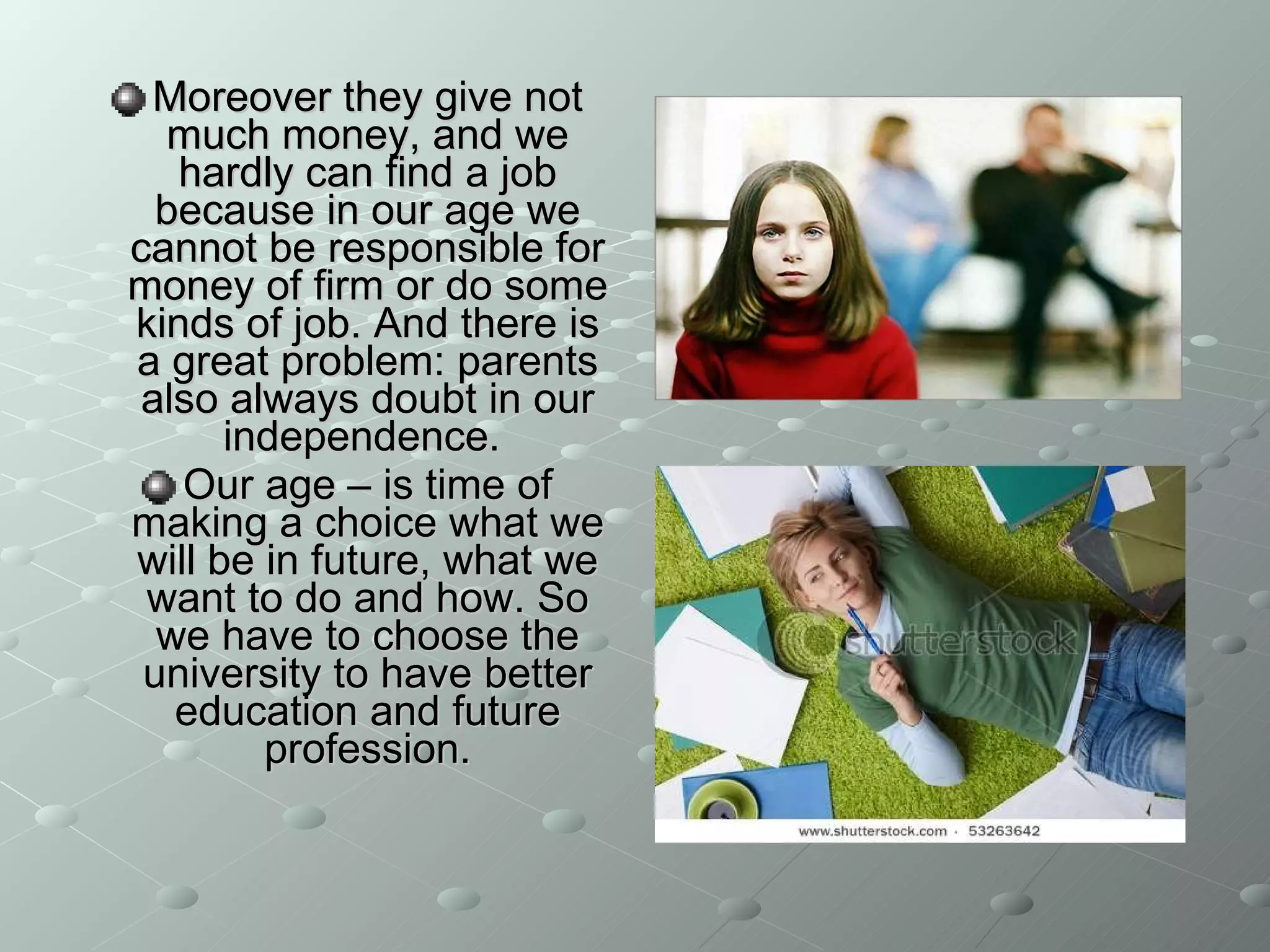 The problems of teenagers | PPT