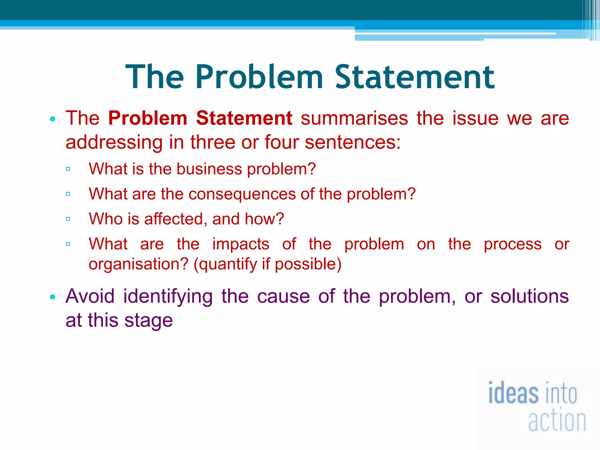 The problem statement and the goal statement | PPT | Free Download