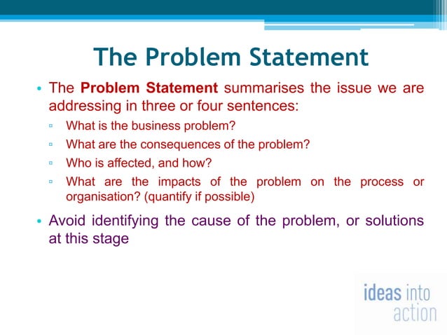 The problem statement and the goal statement | PPTX