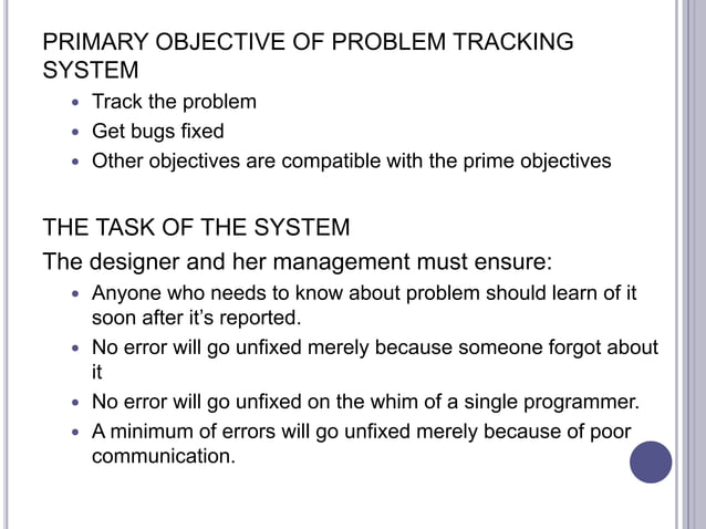 The Problem Tracking System | PPT