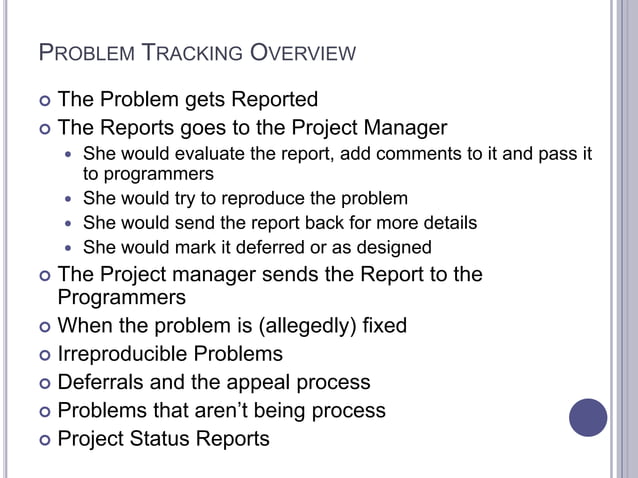 The Problem Tracking System | PPT