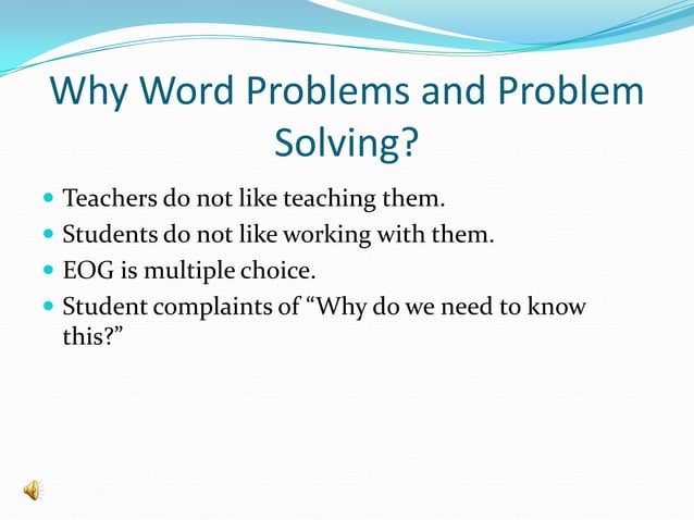 The problem with problem solving | PPT