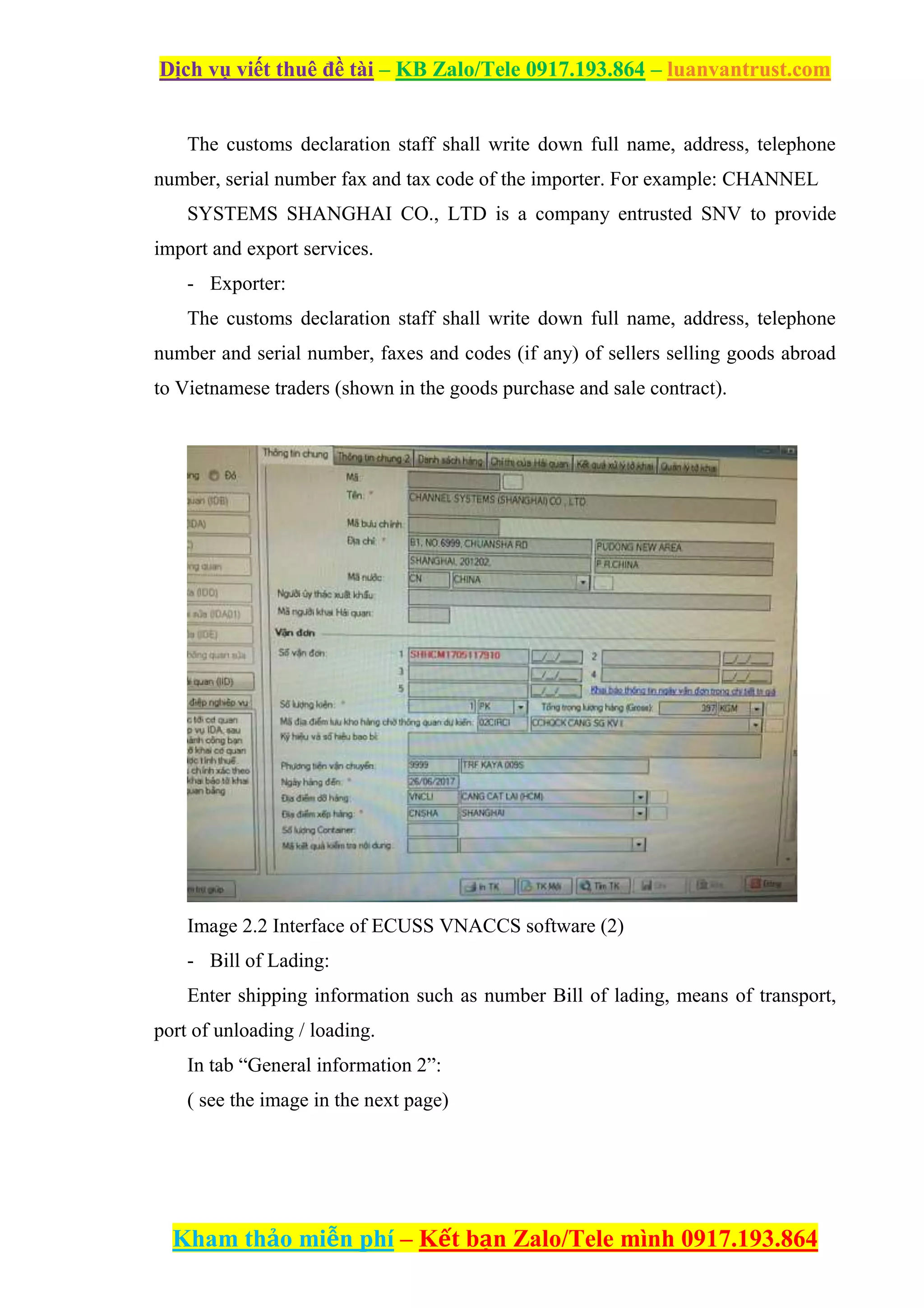The procedure of importing in forwarding operation of sao nam viet by sea transport.doc