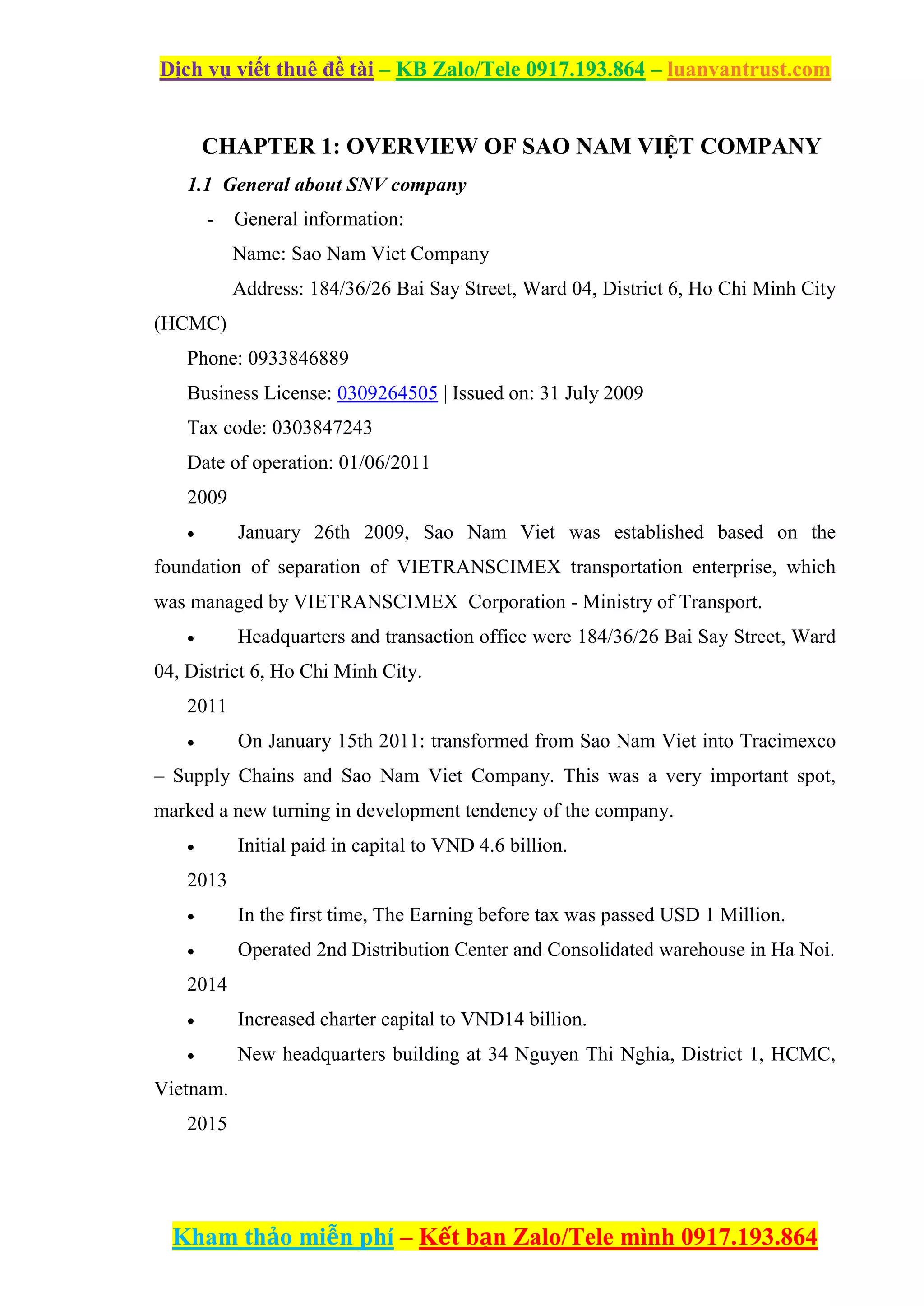 The procedure of importing in forwarding operation of sao nam viet by sea transport.doc