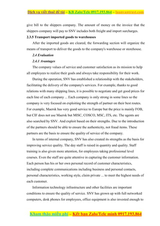 The procedure of importing in forwarding operation of sao nam viet by sea transport.doc