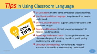 The Procedure of Using Classroom Language in the Young Learners ...