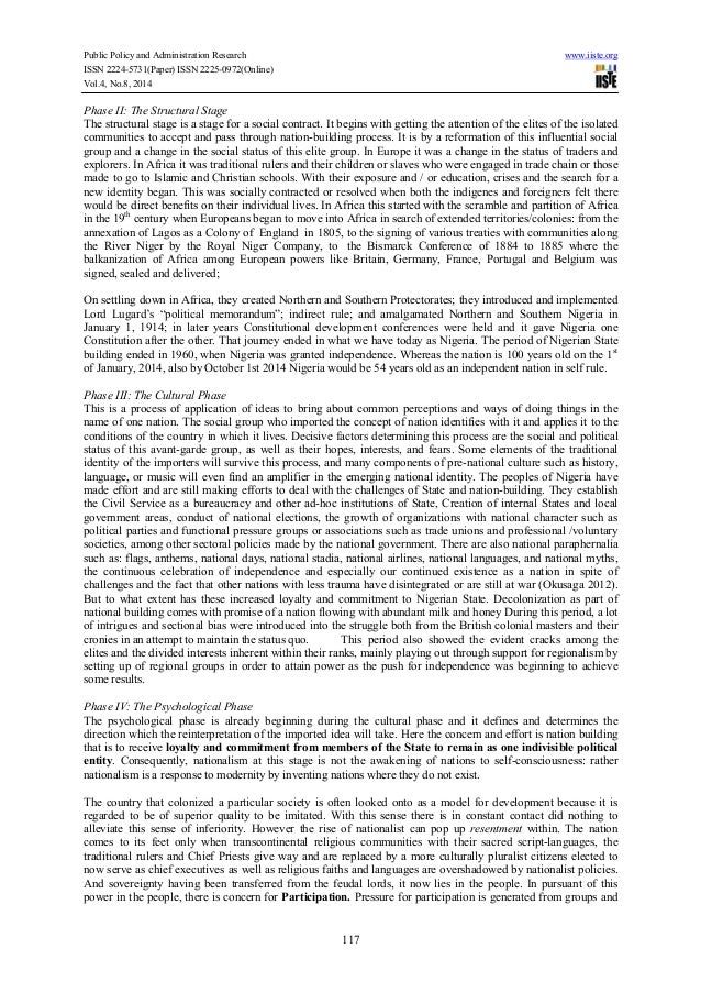 The process and challenges of nation building