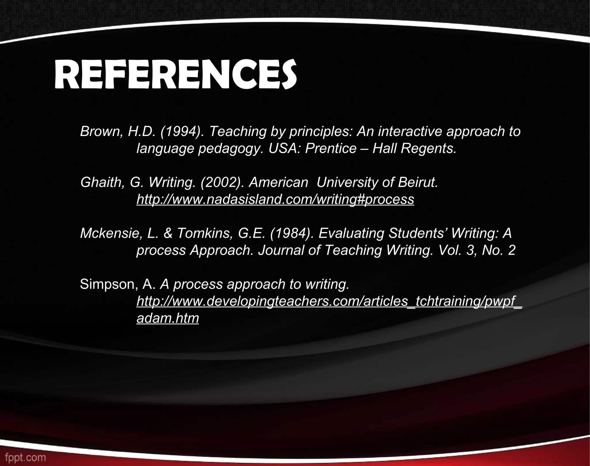 THE PROCESS APPROACH TO WRITING | PPT