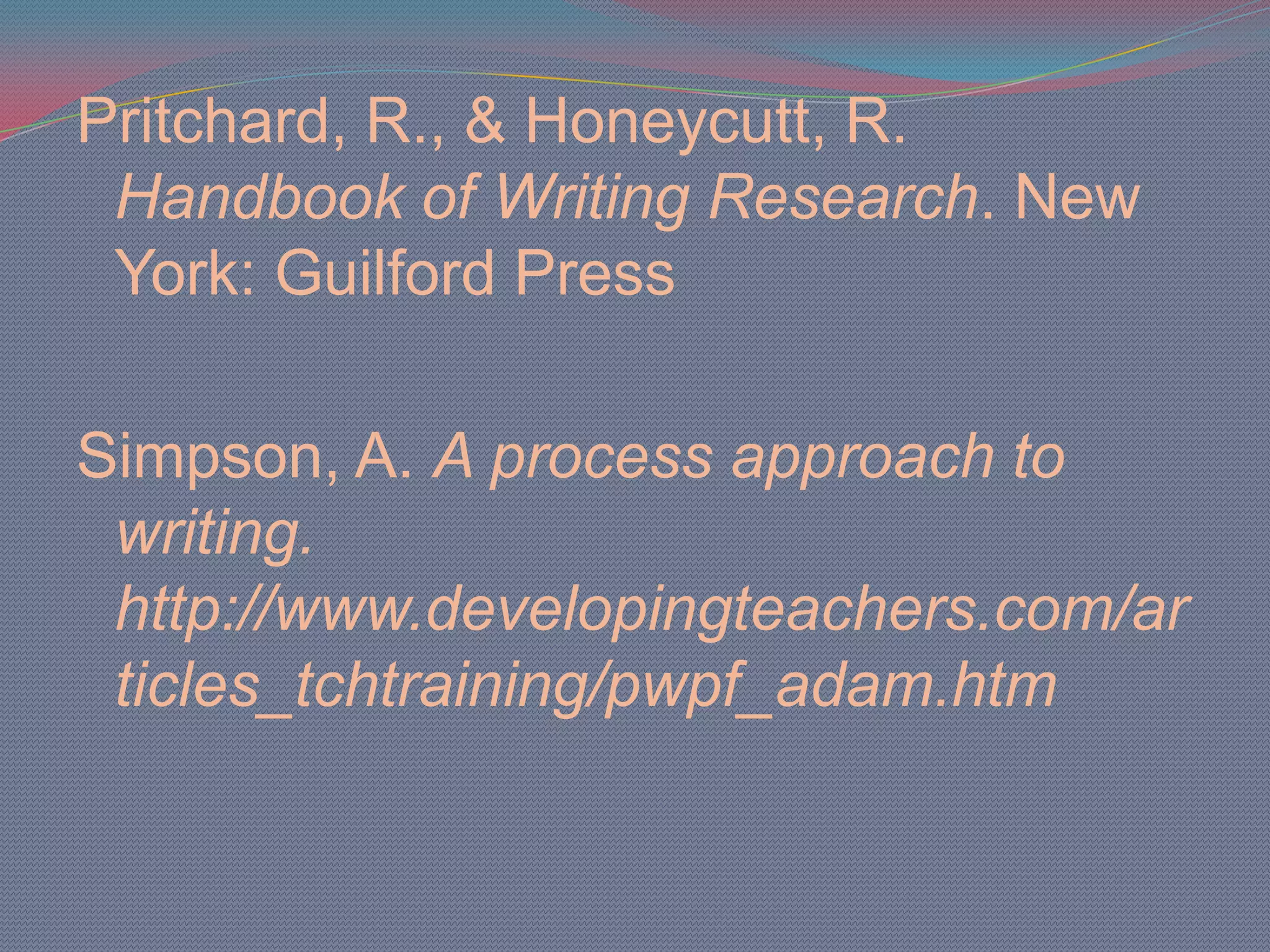 The Process Approach to Writing | PPTX