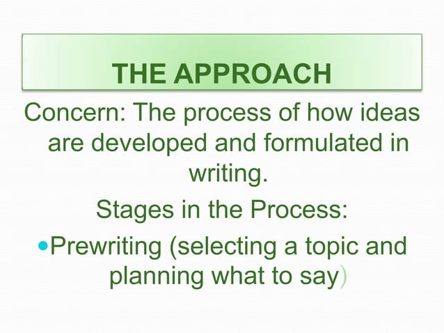 The Process Approach to Writing--Revised | PPTX | Homework and Study ...