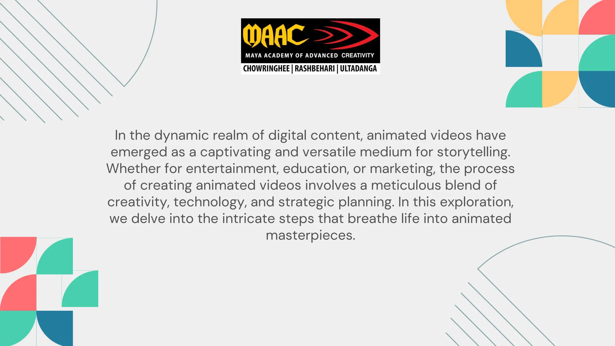 THE PROCESS FOLLOWED FOR CREATING AN ANIMATED VIDEO BY MAAC ANIMATION KOLKATA.pptx