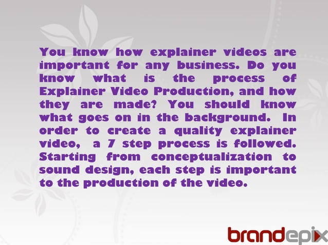 The process of an explainer video production | PPT